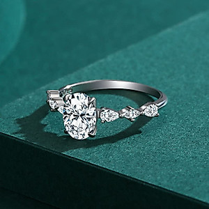 Cpallie Engagement Rings for Women Promise Ring: 925 Sterling Silver Rings Diamond Promise Rings for Her Cubic Zirconia Wedding Ring Size 3-11