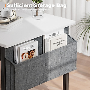 Shahoo 32 inch Computer Desk Modern Simple Style Woodern Table with Storage Bag and Hook for Home, Office, Study, Writing, White