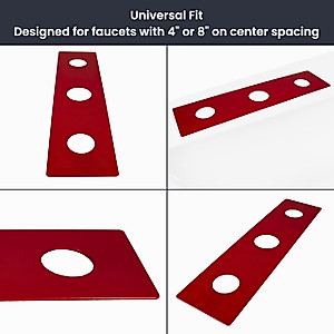 Waterline 3 Hole Escutcheon Deck Repair Plate for Kitchen or Bathroom Faucets - Universal Fit, 12 Inches, 14GA Steel | Sink Cover Baseplate Reinforces Counters and Provides Stable Faucet Maintenance