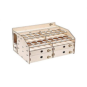 TOGUSH Wood Artist Supply Paint Rack Stand Pigment Ink Bottle with Large Volumetric Bottle and Mark Pen Storage Rack