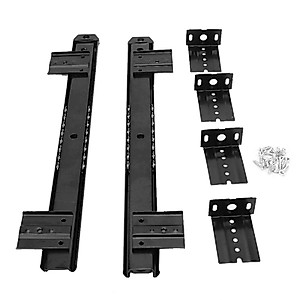 2Pcs Keyboard Slide, 14in Keyboard Drawer Slides Tray, Thickened Steel Desk Slide Computer Keyboard Rail Bracket, Ball Bearing Slides for Keyboard Tray