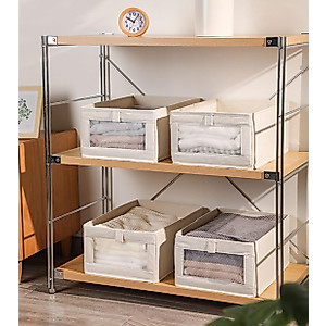 CHANYEEKIT Linen Storage Bins Wardrobe Storage Baskets Shelf Organizer Containers for Organizing Clothing, Jeans, Toys, Books, Shelves, Closet Organizers