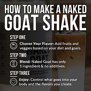 Naked Goat - 100% Pasture Fed Goat Whey Protein Powder from Small-Herd Wisconsin Dairies, 2lb Bulk, GMO Free, Soy Free. Easy to Digest - All Natural - 23 Grams of Protein - 30 Servings