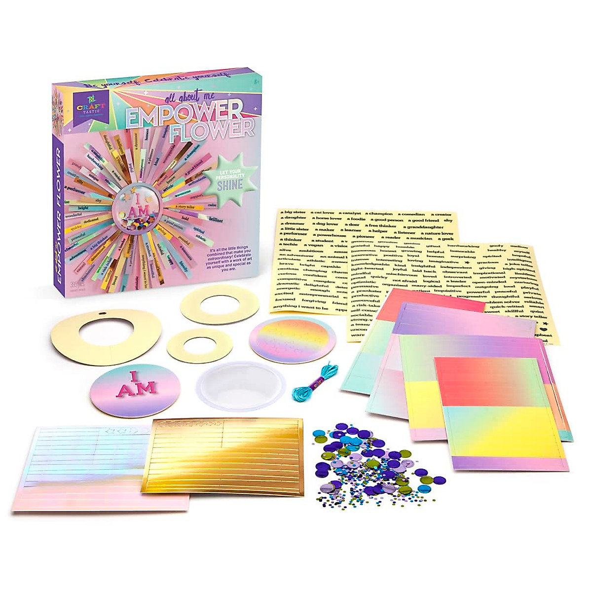Craft-tastic – Empower Flower – DIY Arts & Crafts Kit – Creative & Fun Project to Encourage Self-Expression, Build Self-Esteem & Create Confidence in Kids, Tween & Teens