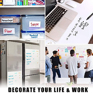 Self Adhesive White Board Paper - Dry Erase Wall Stickers Roll 17.7" x 78.7" (6.5 Feet) Message Board Wallpaper Decal for School/Office/Home/Kid/Art/Decoration, Safe for Adults & Kids with 4 Markers