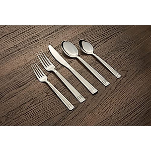 Cambridge Silversmiths Axis Sand 20-Piece Flatware Set, Service for 4,Silver