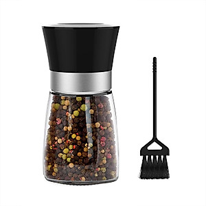 TINGFENG Epare Salt or Pepper Grinder, Best Spice Mill One Handed Pepper Grinder, Mini Unicorn Pepper Grinder( 1P) (Black)