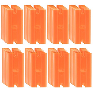 Coufce 300 Pieces Plastic Razor Blade Orange Double Edged Razor Scraper Tool Safety Glass Scraper for Removing Decals, Stickers, Clean Car Window, Adhesive Label
