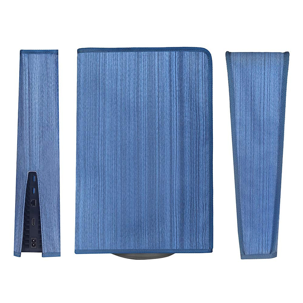 SHIYETA Dust Cover Soft Thick Cover Sleeve for Playstation 5 Console Digital Edition & Regular Edition, Anti Scratch Waterproof Cover Sleeve -Easy Access Cable Port (Blue)