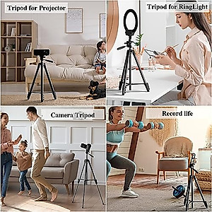 KINGJUE 71'' Camera Phone Tripod & Selfie Stick Compatible with Canon Nikon DSLR All Cell Phones with Universal Tablet Phone Holder Remote Shutter Bubble Level and Carry Bag Max Load 6.6LB