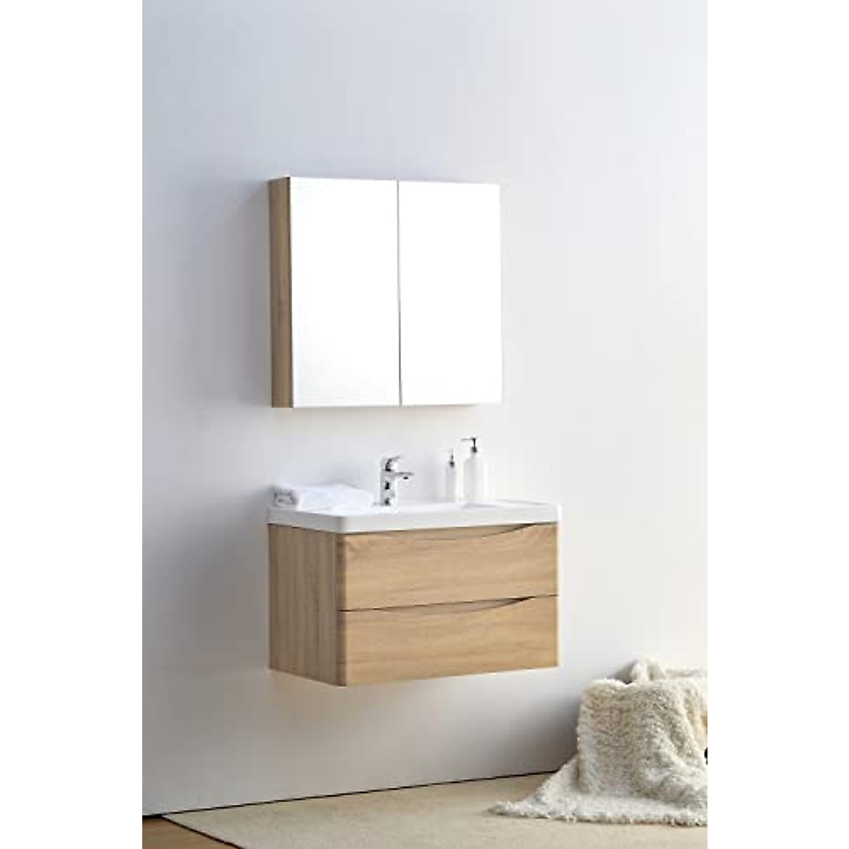 Koozzo 30" Bathroom LED Medicine Cabinet with Mirror, Wall Mount Mirror Cabinet with LED Light, VC1006