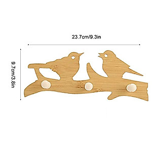 Tyenaza Coat Rack Wall Mounted, Wall Hooks Coat Hooks Towel Hook, Cute Shape 3 Hooks Door Hanger for Home Decorative Wall Hanging Hook (3 Hook Bird)