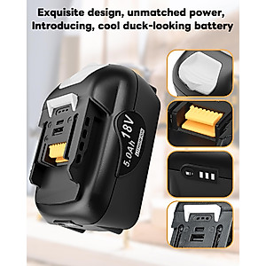 COOMYXIN Genuine Capacity 4 Pack 5Ah 18V Battery Replacement for Makita 18v Battery - Real Capacity Lithium Ion Batteries Compatible with All Makita 18V Cordless Power Tools