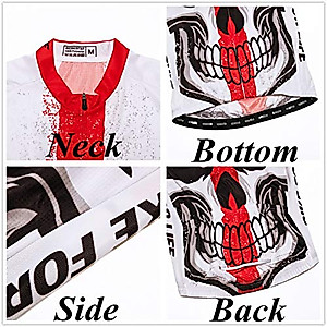 PSPORT Cycling Jerseys Men Breathable Skull Short Sleeve Biking Shirts Quick Dry