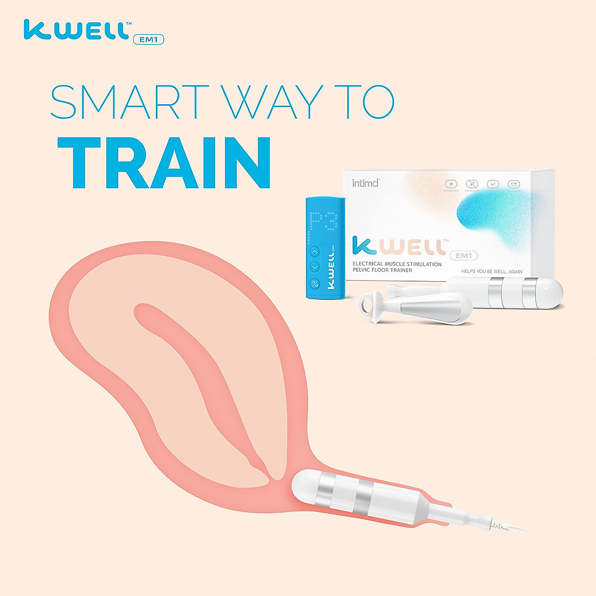 KWELL Smart Auto Kegel Exercise Urinary Incontinence Treatment Device for Women Electrical Muscle Strengthener Stress Urge Urinary Incontinence, Bladder Control, FDA 510K Cleared