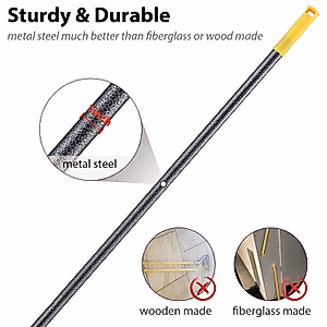 Mop Handle Commercial Heavy Duty - 60 inch Metal Commercial Mop Stick,Side Gate Mop Head Replacement Holder for Floor Cleaning,Clamp Mop Handle Quick Change for Wet Mop