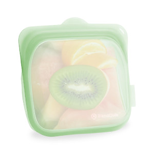 BlendQuik, Reusable Silicone Food Storage Bags, 1000 ml Capacity, Leak Proof Freezer Silicone Bags, Easy To Clean Reusable Travel Bag, Green