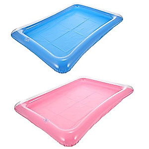 Food Tray 2pcs Luau Inflatable Serving Bars Ice Buffet Salad Serving Trays for Indoor Outdoor Beach Luau Party, Picnic, and Pool Party Party Cooler