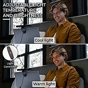 HumanCentric Video Conference Lighting - Webcam Light for Streaming, LED Monitor and Laptop Light for Video Conferencing, Zoom Lighting for Computer, Replaces Ring Light for Zoom Meetings, Double Kit