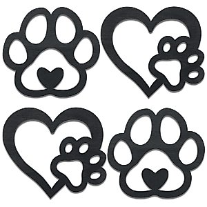 JEKEJIAJIU Dog Room Decor Paw Prints Wood Wall Art Dog Lover Wall Decor Sign for Living Room Bedroom Bathroom Nursery Dog Mom Gifts