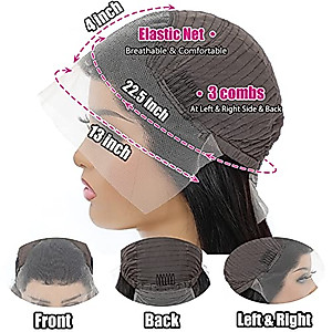 Filrku Water Wave Lace Front Wigs 13x4 HD Trasparent Glueless Lace Frontal Wigs for Women Pre Plucked with Baby Hair 180% Density Wet and Wavy Wigs (26 inch)