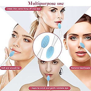 5 Pcs Lip Brush Tool Lip Scrub Brush Double-Sided Silicone Exfoliating Lip Brush