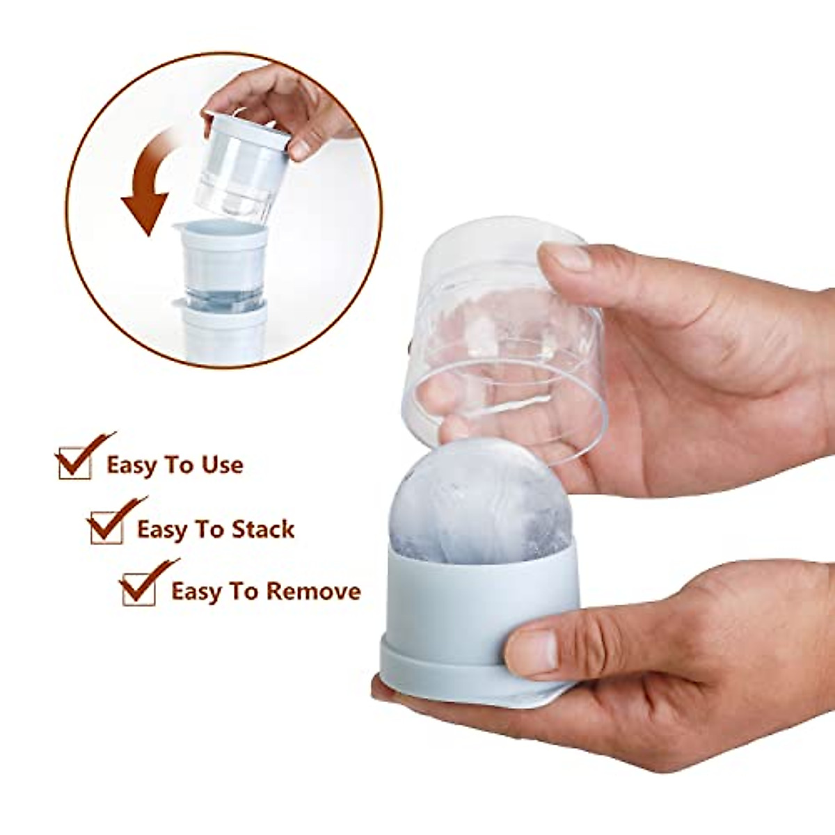 JSVER Whiskey Rocks Glass 10 Oz Old Fashioned Whiskey Glasses For Bourbon, Scotch Cocktail Rum Cognac Vodka Liquor, Unique Gifts For Men (4 Crystal Bourbon Glasses, 4 Round Ice Ball Molds) -Set of 8