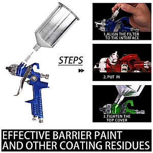 ETOSHA Professional HVLP Gravity Feed Air Spray Gun Kit with 1.0mm 1.4mm 1.8mm Nozzles Needle Cap Automotive Air Paint Sprayer Gun Set with 600cc Cup for Auto Paint, Primer, Clear/Top Coat & Touch-Up