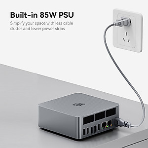 Beelink EQR Mini PC W-11 Pro Ryzen 7 7735HS 24GB DDR5 1TB NVMe M.2 SSD Dual HDMI Display 4K@60Hz Output, Wi-Fi 6, RJ45, Built in PSU Office Mini Computer