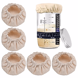 Reusable Fabric Bread Fermentation Cover, Heat Preservation to Increase Fermentation Cover for Bread Rising Sourdough Bread Proofing Cover Sewn Cloth Cover for Sourdough Starter（5 Pack）