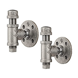 PIPE DECOR DIY Tee-Shaped Wall Hook Kit (2 Pack), Heavy Duty Industrial Coat Hooks, Wall Hooks for Kitchen or Hallway