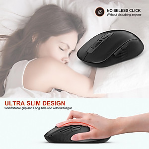 Wireless Number Pad and Mouse, 19 Keys Portable Ultra Slim 2.4GHz 10 Key USB Keypad and 3 Adjustable DPI Silent Mouse Set for Laptop, Notebook, Desktop, PC Computer - Use One USB Receiver