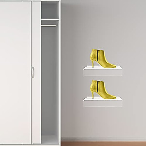 DOITOOL Shelves for Wall Small Wall Shelf 5pcs Floating Plastic Clear Wall-Mounted Shoes Stand Rack Sneaker Holder Levitating Shoe Rack for Showcase Sneaker Collection Plastic Shelves