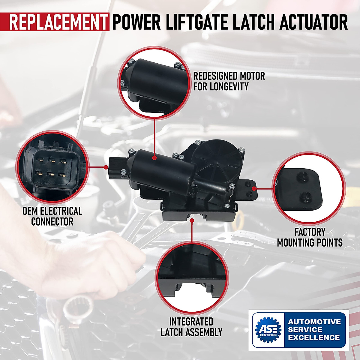 Power Liftgate Latch Lock Actuator - Replaces 13501872, 13581405, 931107 - Compatible with Chevy, GMC and Other GM Vehicles - Enclave, Escalade, SRX, Equinox, Suburban, Tahoe, Traverse, Acadia, Yukon