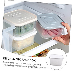 HOLIDYOYO 4pcs Box Double Layer Crisper Onion Fresh-keeping Case Containers with Strainer Basket Food Containers Fridge Food Container Draining Crisper Fruit Strainer Ginger Drain Crisper or