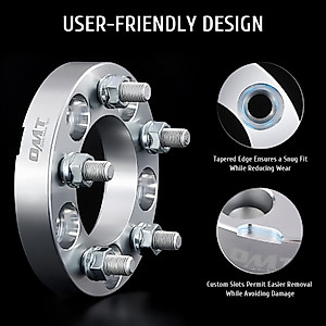 Orion Motor Tech 5x4.5 Wheel Spacers, 1 Inch Spacers with 1/2-20 Studs Compatible with Jeep Wrangler TJ YJ Grand Cherokee Ford Explorer Mustang Ranger, 82.5mm Center Bore Wheel Spacer Kit Set of 2