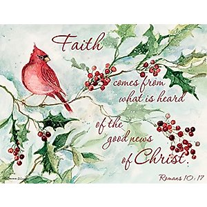 LANG "Cardinal and Berries" Christmas Cards by Susan Winget, 18 Cards with 19 Envelopes and Beautiful Winter Artwork, Perfect for Spreading Holiday Cheer, 5.375" x 6.875"