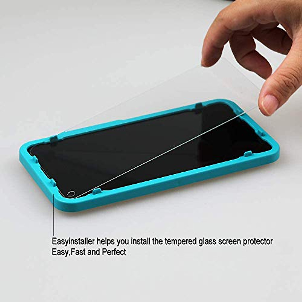 Ibywind Screen Protector For OnePlus 8T,with 2Pcs Tempered Glass,1Pc Camera Lens Protector,1Pc Backing Carbon Fiber Film [Fingerprint Reader,Easy to install]