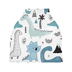 Nursing Cover Breastfeeding Scarf Cute Dinosaurs(k1)-for Baby Car Seat Covers, Stroller Cover, Carseat Canopy(228vb2b)