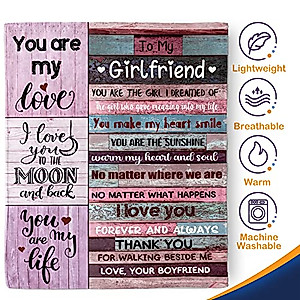 Aimego Gifts for Girlfriend, Anniversary Day Gift for Her, Girlfriend Birthday I Love You Romantic Gifts Ideas for Her, Girlfriend Gifts from Boyfriend on to Girlfriend Blanket for Bed Couch