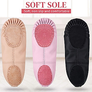 SATINIOR 3 Pairs Ballet Shoes for Practice Shoes Yoga Shoes 3 Colors Ballet Slippers Flats for Dancing(13 Little Kid)