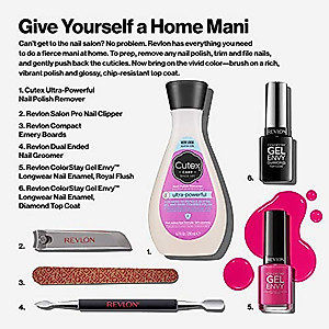 Compact Nail File by Revlon, Dual Sided Nail Care Tool, Smooths & Shapes Nails, Easy to Use, Compact Emery Boards (Pack of 10)