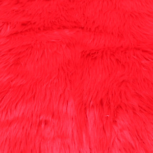 Stylish Fabric 60" Wide 1-2 Inches Long Pile Luxury Shag Fur (Red, 1 Yard)