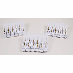 White Plastic Laundry Clothes Pins Home Aide Set of 36