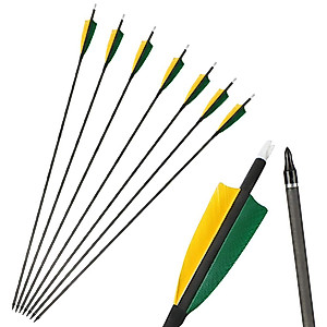 TOPARCHERY 6pcs Archery Arrows, 31 Inch Carbon Arrows with 4" Natural Feather, Carbon Arrows 400 Spine, Arrows Target Hunting Arrows for Longbow, Recureve Bow and Traditional Bow