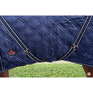 HILASON Western Horse Stable Blanket Quilted | Horse Blanket | Horse Blankets for Winter | Water Resistant Stable Blankets for Horses | Blankets for Horses | Blue | 78 Inches