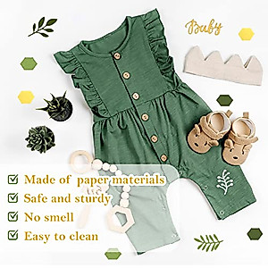 Ayfjovs Sage Green Baby Shower Confetti-300PCS Greenery Confetti Decor with Eucalyptus Scatter Hexagonal Style Table Decoration For Gender Reveal Classroom Nursery Party Decor