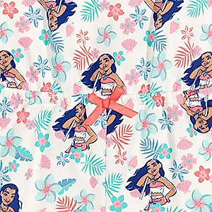 Disney Princess Moana Little Girls French Terry Sleeveless Romper White 6-6X