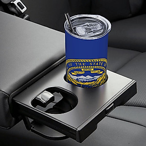 LIICHEES Flag of Nebraska Stainless Steel Vacuum Insulated Tumbler 20oz Coffee Cups Travel Mug Water Cup with Leak-Proof Flip Lid Metal Straw Cleaning Brush