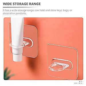Zerodeko 20pcs Self Adhesive Wall Hook Spray Bottle Hanger Broom Mop Grippers Bathroom Storage Hanger for Umbrella Eyeglasses Towel Shower Sponge